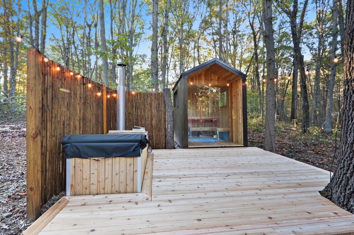 Escapada privada | Jacuzzi de leña + sauna de cedro - Casas miniatura ...