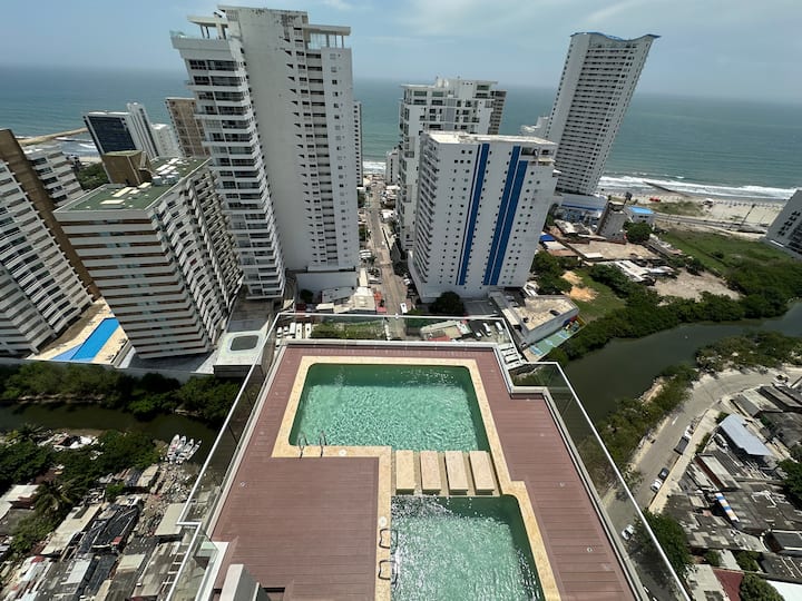 Mar + Piscina Panorámica A 7 Min Del Aeropuerto - Cartagena