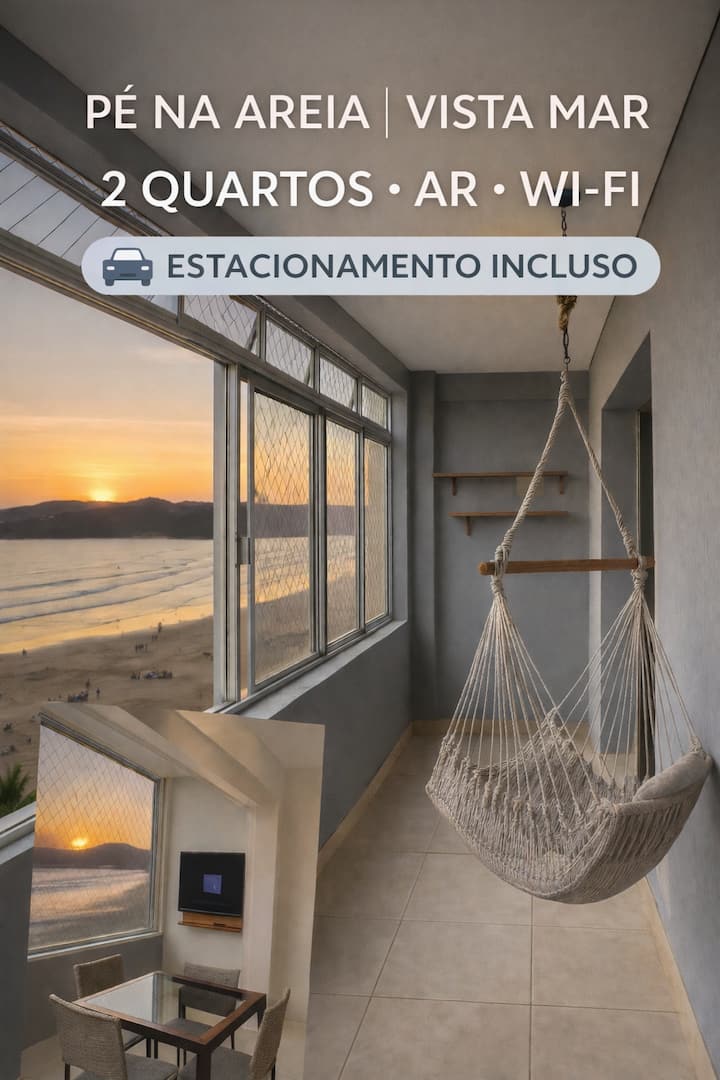 Pé Na Areia | Vista Mar | 2 Quartos Com Ar E Wi-fi - Santos State