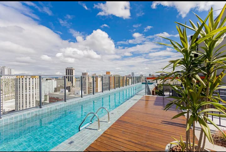 Studio Novo, 14 Andar, 4 Hóspedes Com Ac Q/f - Curitiba