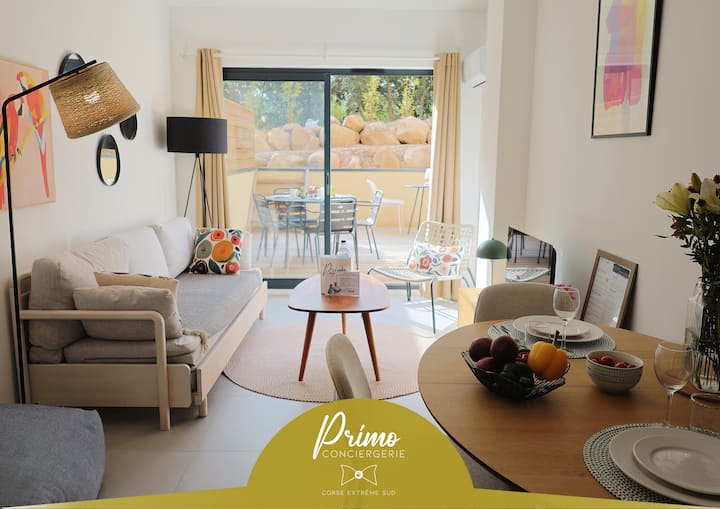 Filori - T2 Avec Piscine Chauffée Et Plage Privée - Pianottoli-Caldarello