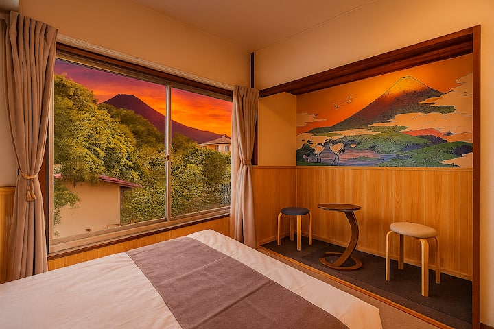 オープニング特別価格|ベッドから富士山ビュー/富士山駅徒歩8分/新装一室貸切/無料駐車場 - 富士山