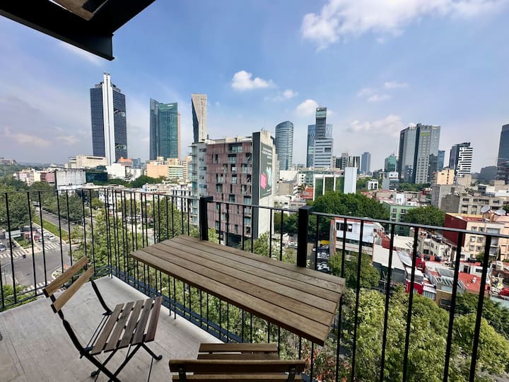 Depto. Con Terraza Y Vista Increíble En Roma Norte - Mexico City