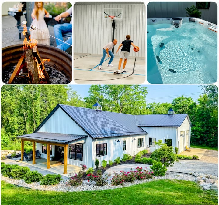 Indoor Pickleball + Hot Tub | Luxury Barndo - Michigan