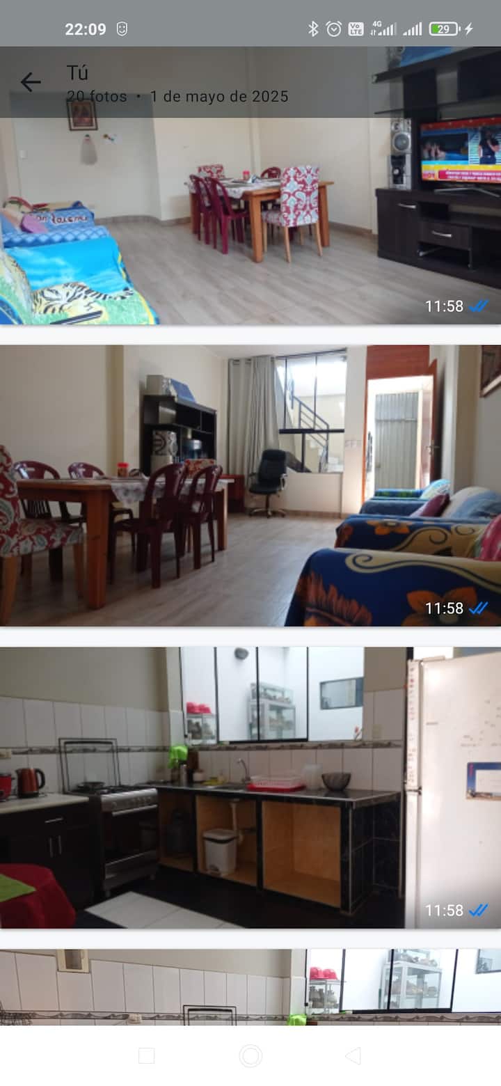 *1er  Piso Depart. Amplio * Para Silla De Ruedas。 - Chancay