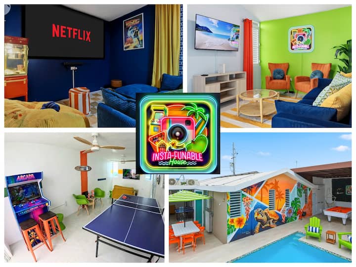 Insta-funable House - Pool+movies+arcade+mini-golf - Ponce