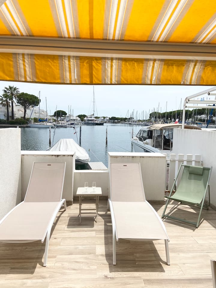 Marina éLégante Vue Port & Terrasse Privée - Aigues-Mortes