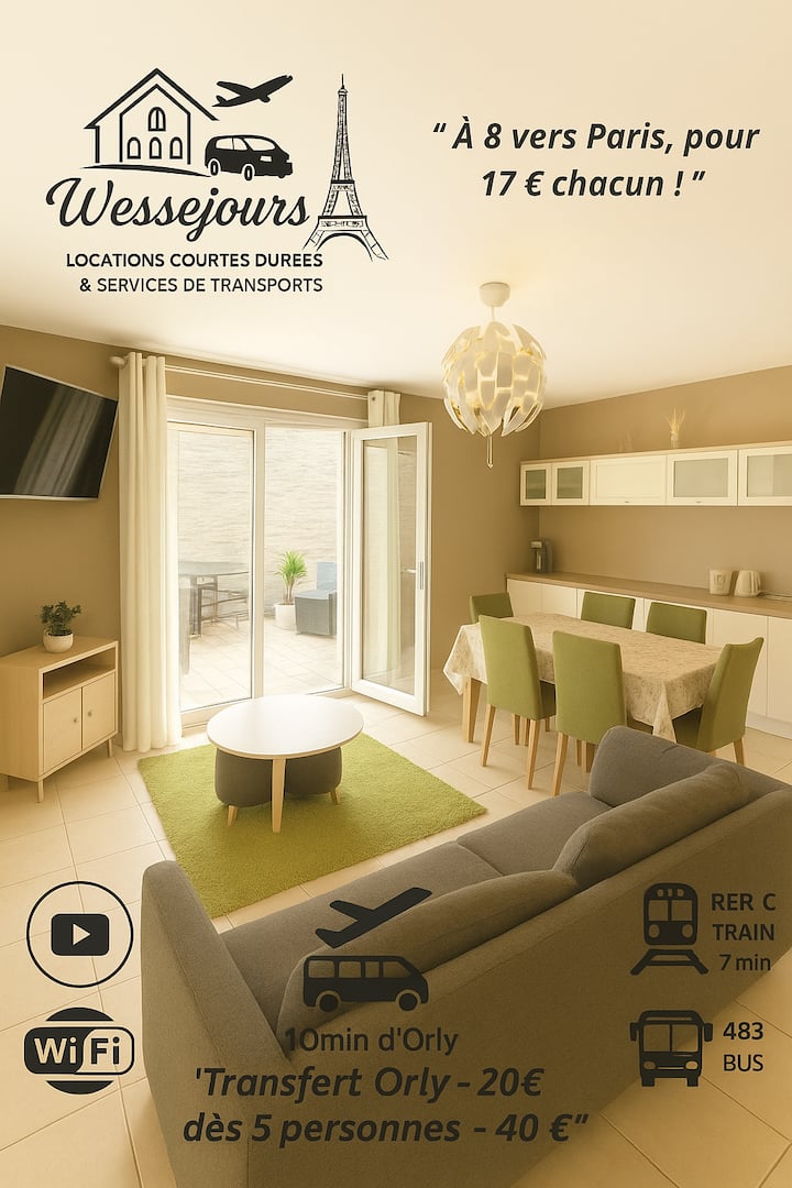 Maison Spacieuse Proche Orly & Paris - Grigny