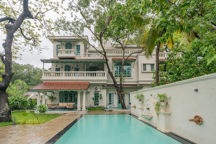 Mediterranean-colonial Villa W/ Pvt Pool & Lift - Anjuna