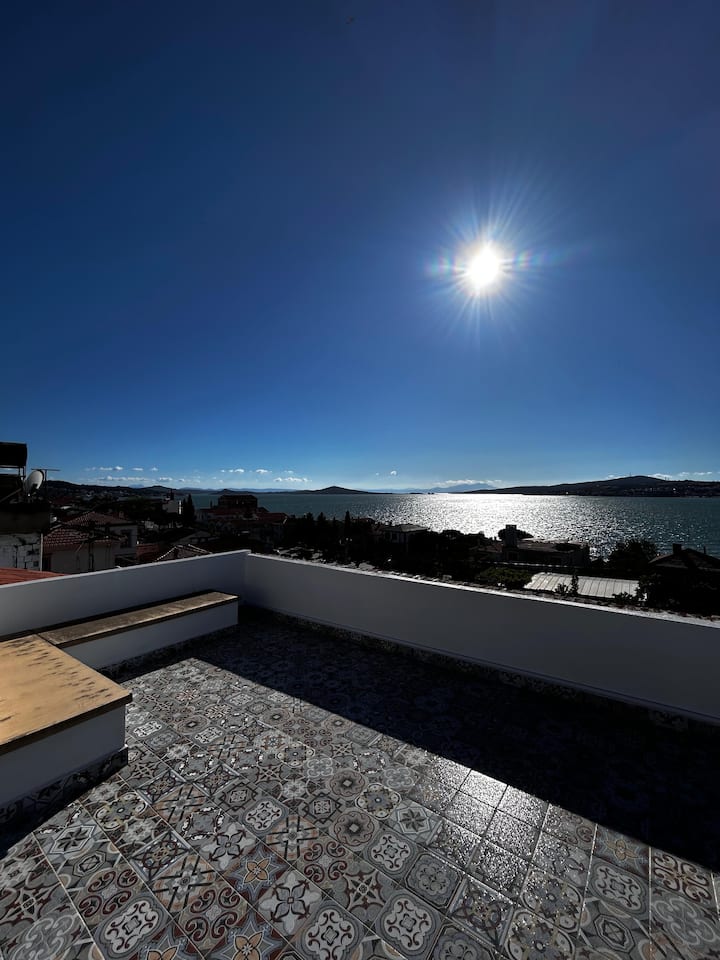 Ayvalık Manzaralı Lüx Taş Villa - Alibey Island