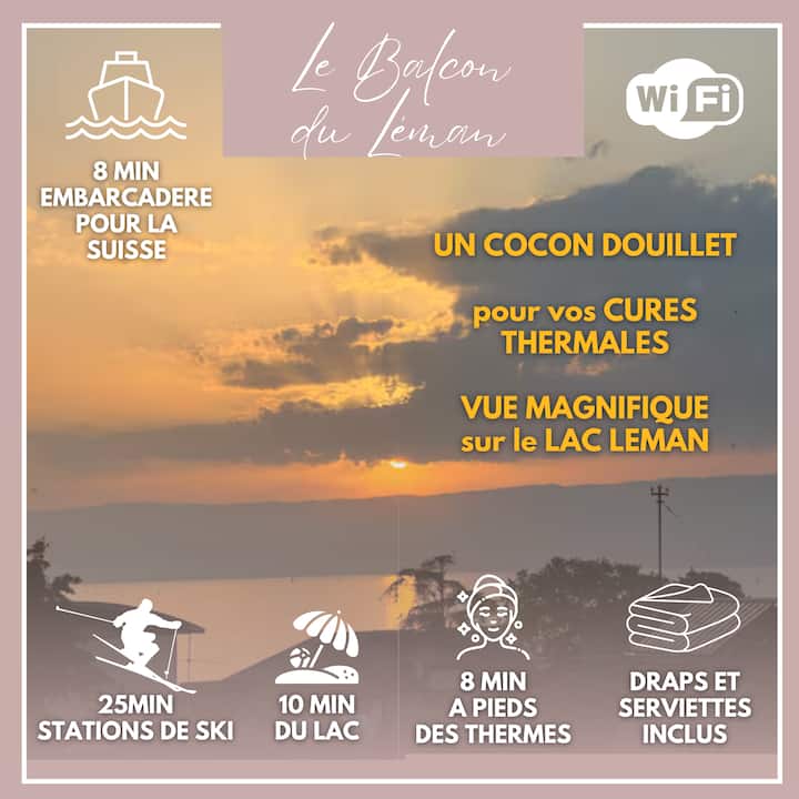 Le Balcon Du Léman - 8min Thermes Evian -25min Ski - Bernex