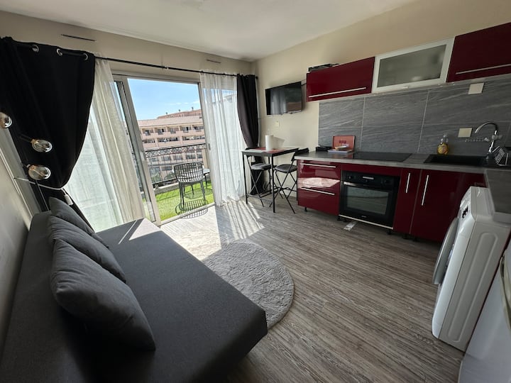 Studio Avec Terrasse, Piscine, Accès Direct Plage - Cannes