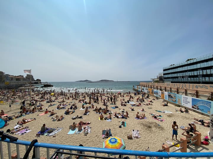 Flcbm-plage 50m- Clim-parking-2 Chambres - Marseille