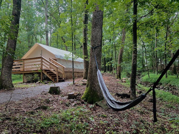 The Creekside Canvas Luxury Glamping Tent - イリノイ州