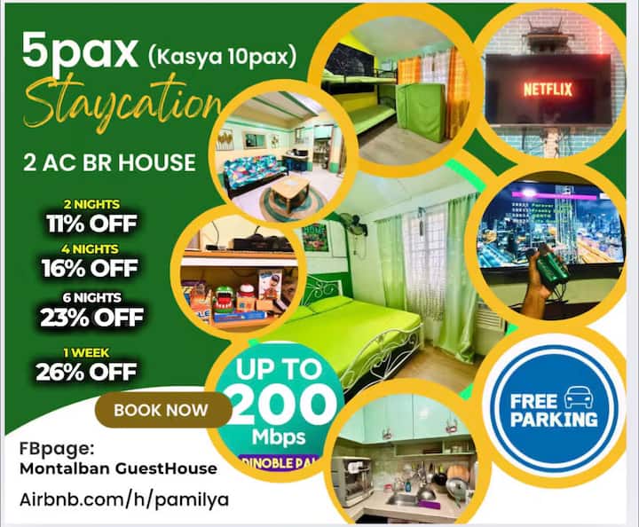 5pax +2 Ac Br+200mbps+parking+netflix+cook+games5 - Marikina