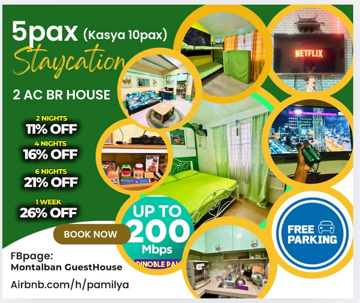 5pax +2 Ac Br+200mbps+parking+netflix+cook+games5 - San Mateo