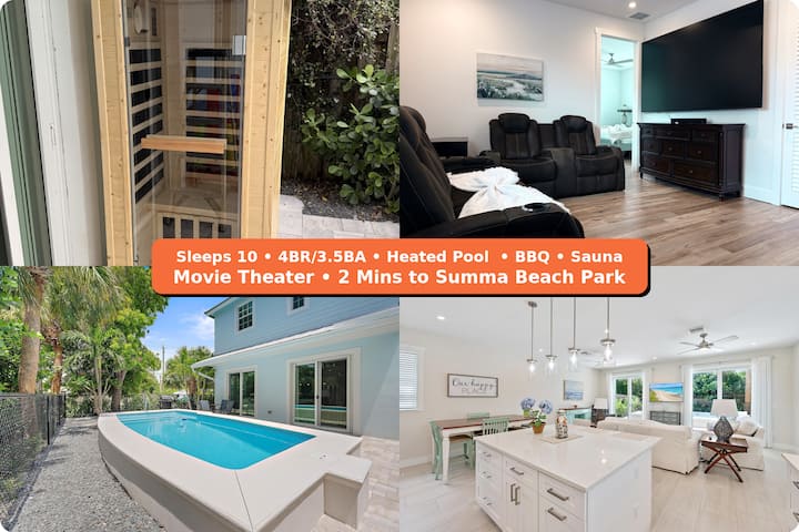 Movie Theater, Heated Pool, & Sauna - Luxe 4br - West Palm Beach, FL