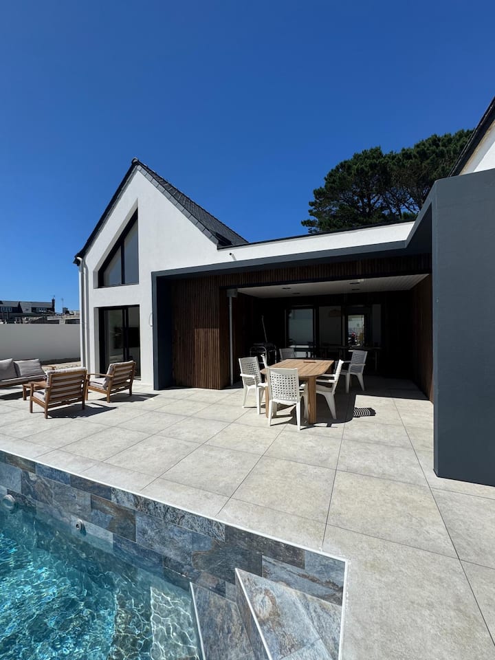 Villa Ar Mor - Maison Pour 10 Pers. Avec Piscine - Finistère