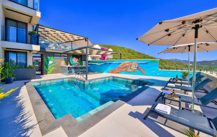 Serenity Pearl Vista - Küvetli & Deniz Manzaralı - Kaş