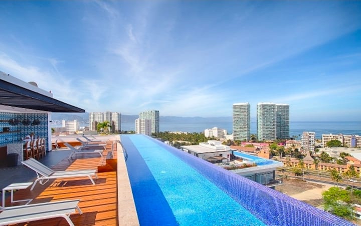 1205sea View Rooftop Pool Balcony - Puerto Vallarta