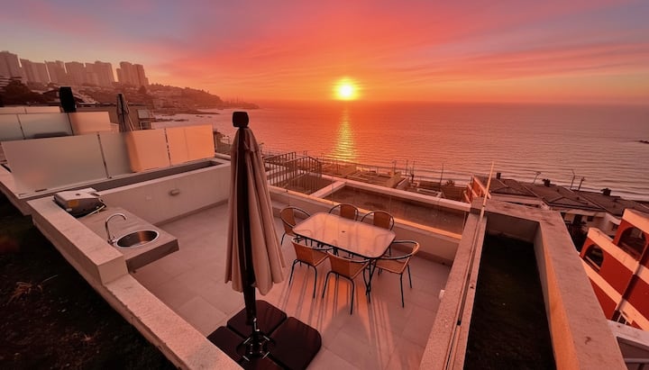 Depto Nuevo 2 Pisos, Vista 100% Al Mar! - Concón