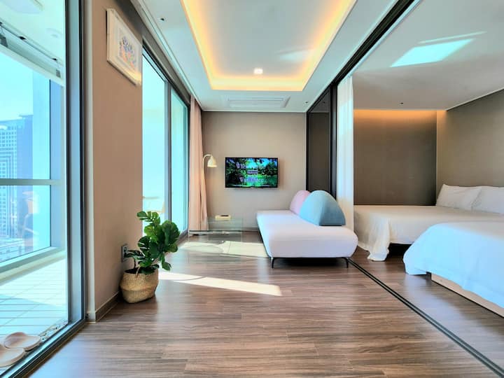 21a | 초고층 오션뷰 | 해운대해변5분 | 무료짐보관 - Pusan