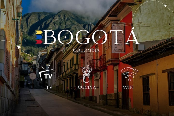 Apt+kitchen+tv+work Area+wifi+hot Water @Bogotá - Bogota
