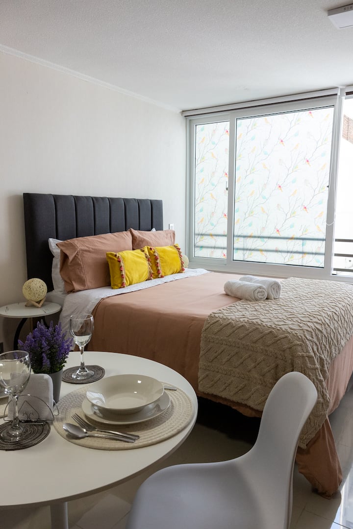 A 2" Del Metro Santa Ana, Céntrico Y Equipado - Chile