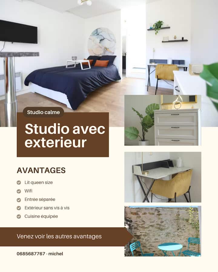 Studio Calme Avec Extérieur Et Entrée Autonome - Saint-Sébastien-sur-Loire