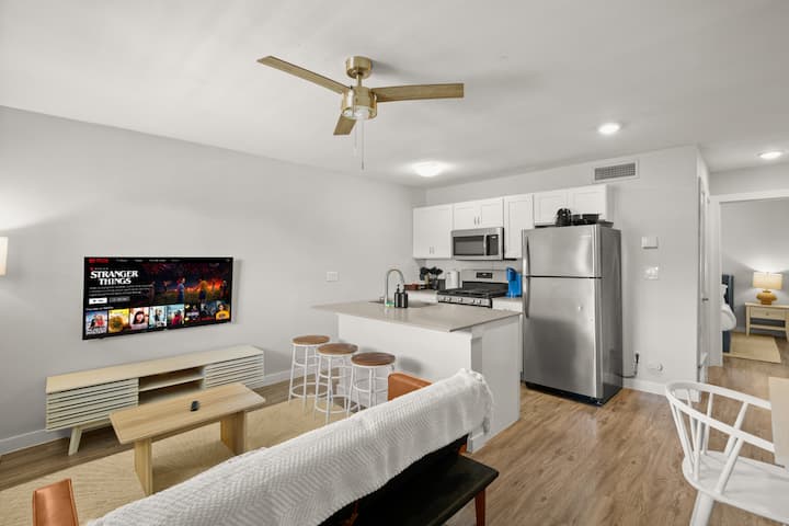 Modern King 1br • Fiber Wifi • Desk • Free Parking - Austin