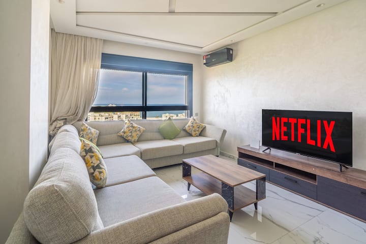 Luxueux Appartement Piscine Et Vue Mer - Tangier