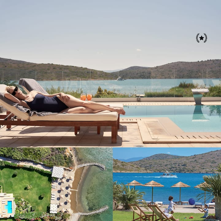 Beachfront Villa Elounda, Private Pool, Playground - Elounda