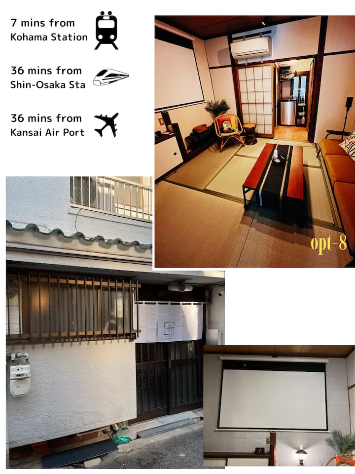 [Promotion!] 7 Min Walk From Nankai Kohama Station/2 Floors, 4 Double Beds - Osaka