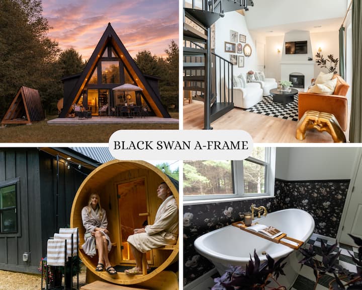 Black Swan A-frame With Barrel Sauna. New Build! - Wisconsin Dells, WI