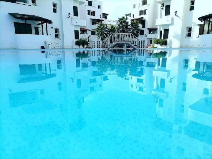 Résidence Sécurisé Terrasse Piscine Parking Privé - Martil
