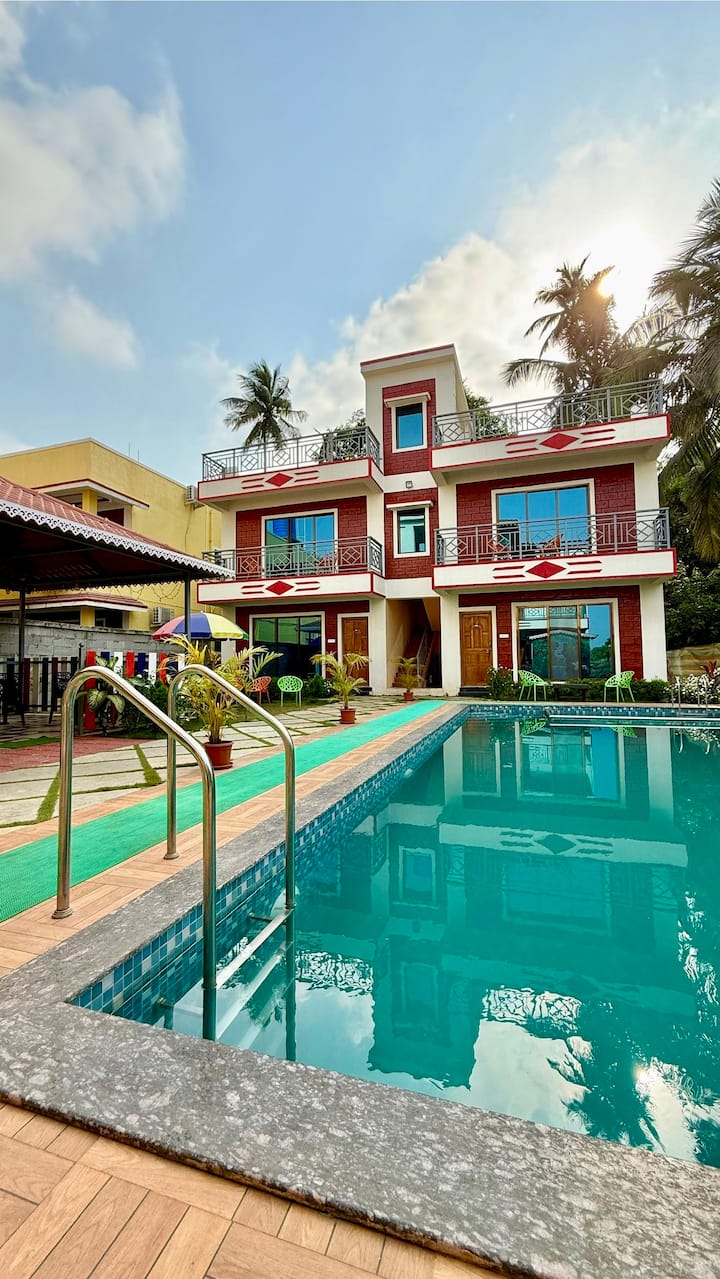 Coral Cove Resort With Pool - 8 Ac Rooms, Nagaon - Alibag