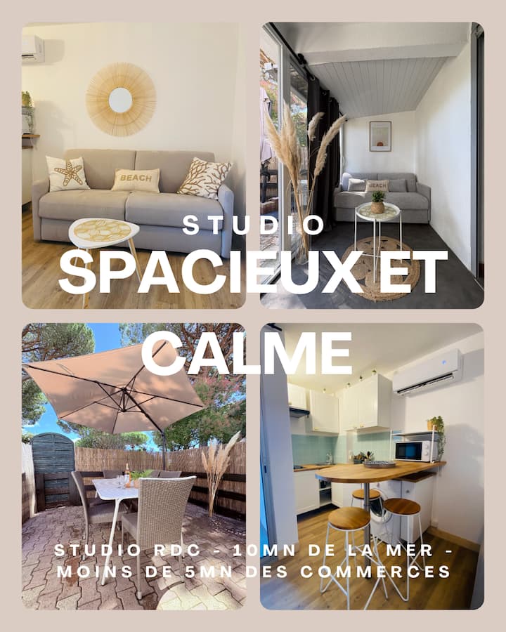 Grand Studio 30m² - Clim & Parking - Mer à Pied - La Grande-Motte