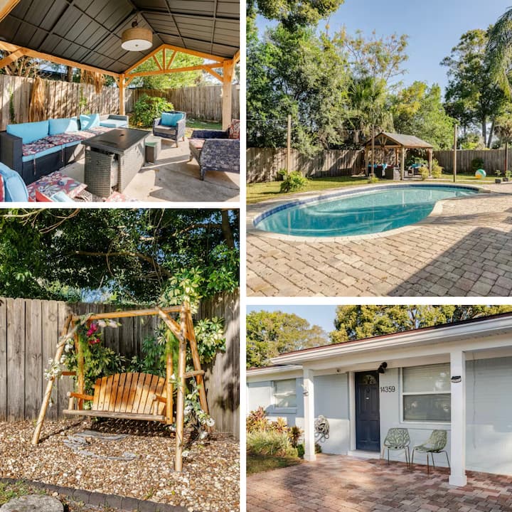 Modern 4br Jax | Pool Oasis Near Beach | Backyard - Jacksonville