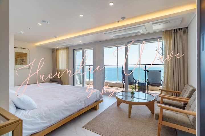 [Hyo Stay&신축] 해변도보3분 | 해운대 초고층 전면 오션뷰ㅣ침대2&데이베드1 - Busan