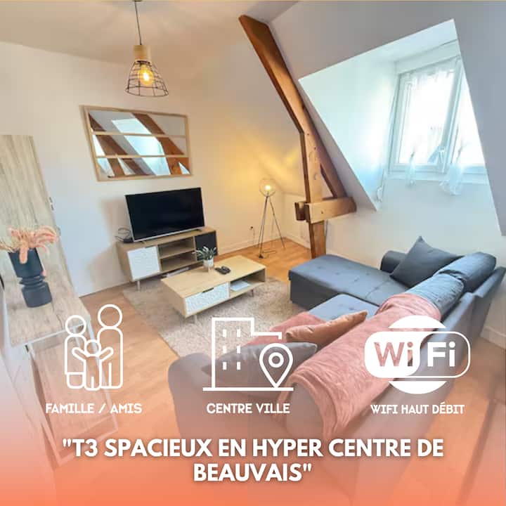 T3 Spacieux En Hyper Centre De Beauvais - Aquaspace