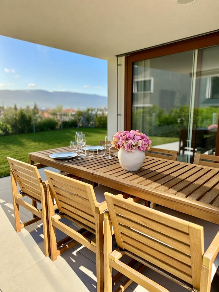 Appartement Cosy Avec Jardin Privatif - Yvonand