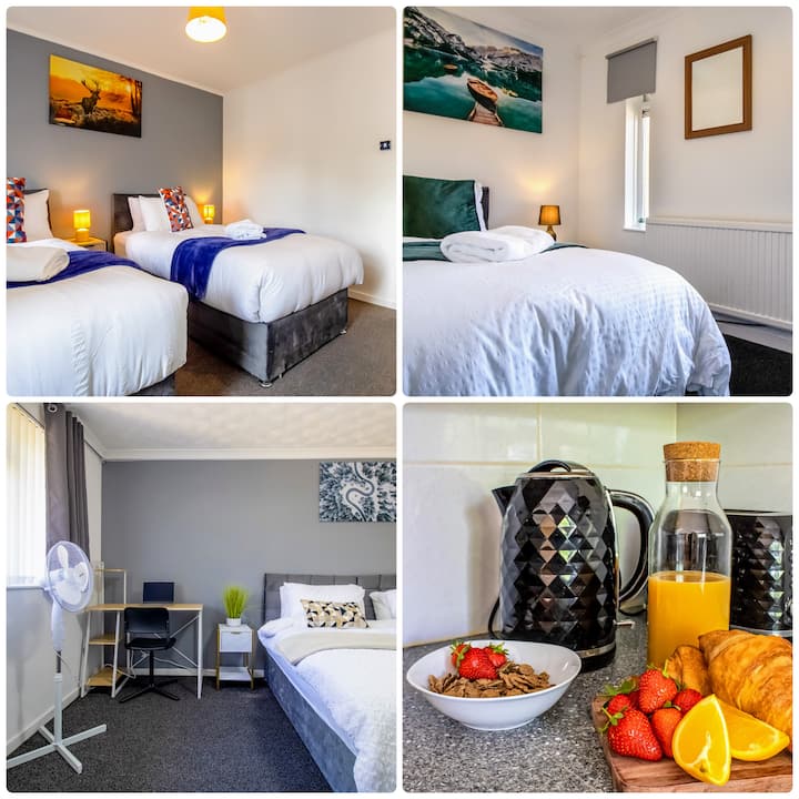 3-bed Mk Flat| Perfect For Long Stays & Work Trips - Milton Keynes