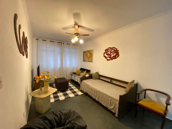 Apartamento Frente à Praia Pompéia|santos|garagem - サントス