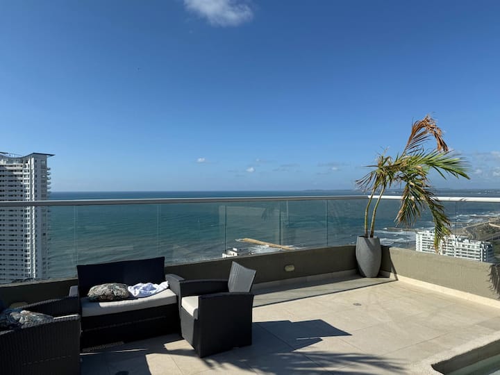 Vista Al Mar Piso En 31 Con Piscina 5 Min Centro - Cartagena de Indias