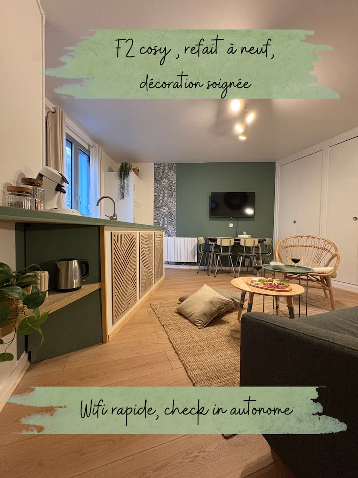 F2 Cosy Refait à Neuf • Port & Centre à Pied - Caen