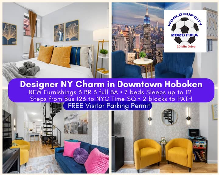 3br 3fullba • Sleeps 12 •Parking Pass • Ny&metlife - Hoboken, NJ