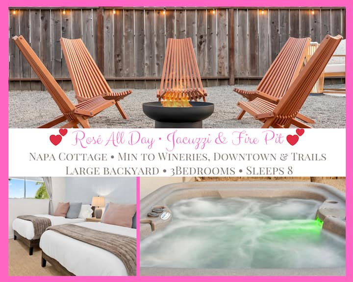 Rosé All Day | Napa Charm W/ Jacuzzi & Fire Pit - Napa, CA
