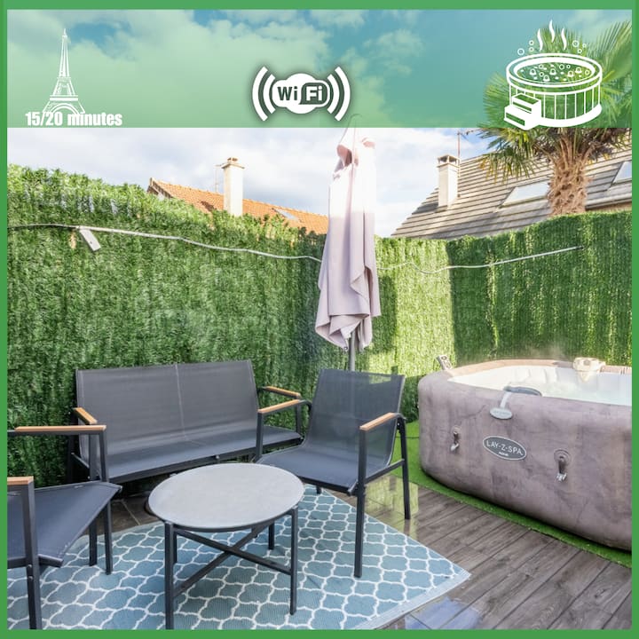 Escale Détente : Jacuzzi Privé, Terrasse Et Clim - Villepinte