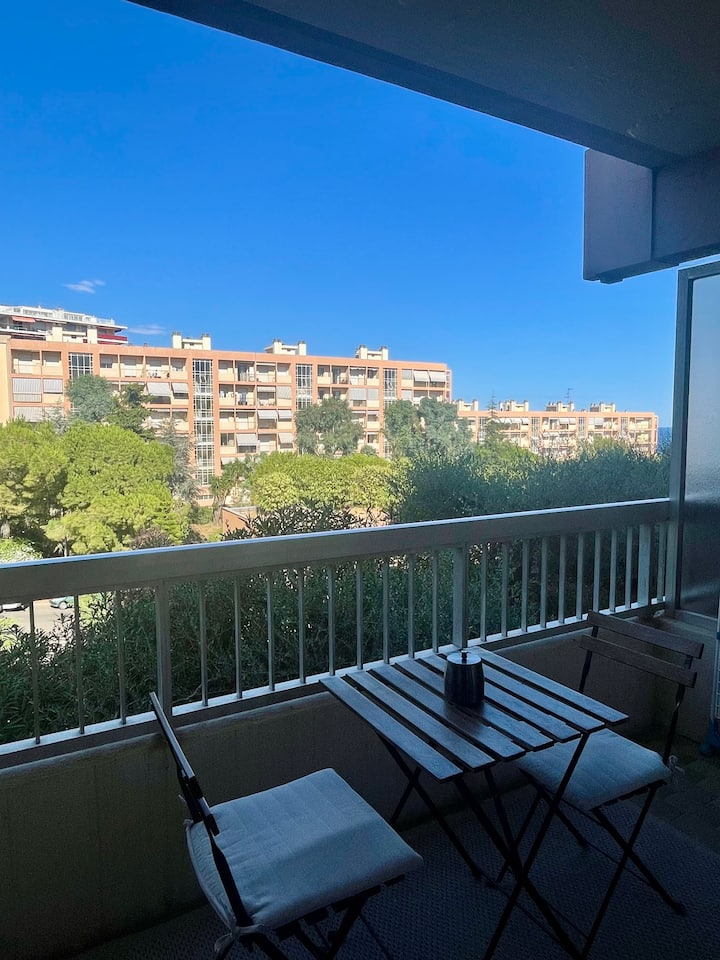 Studio Lumineux, Vue Mer, Résidence Avec Piscine - Nizza