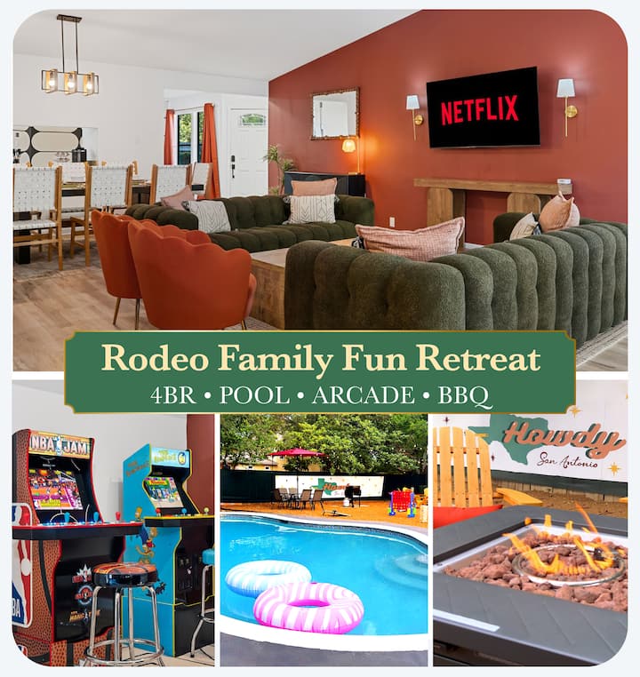 Private Pool W/ Arcade | Family Retreat For Groups - Stone Oak - San Antonio